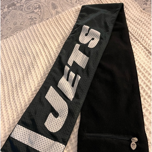 NFL | Accessories | Jets Scarf With Zippered Inside Pocket Fleece Lined ...